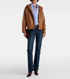 YVES SALOMON Hooded Leather Jacket