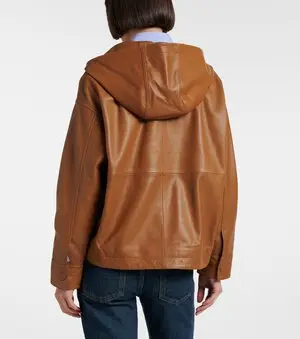 YVES SALOMON Hooded Leather Jacket