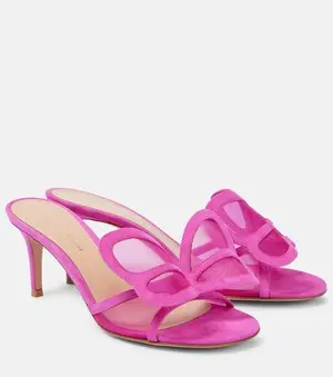 GIANVITO ROSSI Ilia 70 Mesh Mules - Pink
