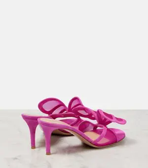 GIANVITO ROSSI Ilia 70 Mesh Mules - Pink