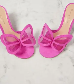 GIANVITO ROSSI Ilia 70 Mesh Mules - Pink