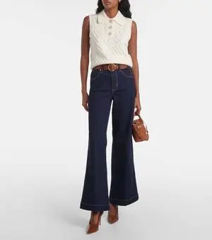 FRAME The Seamed Wide High-rise Jeans