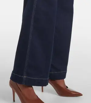 FRAME The Seamed Wide High-rise Jeans