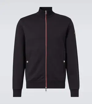 Moncler Cotton Jersey Zip-up Sweater