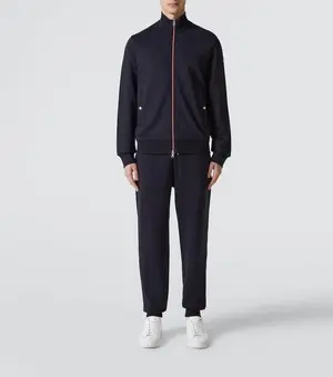 Moncler Cotton Jersey Zip-up Sweater