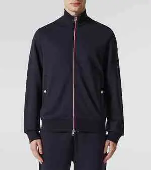 Moncler Cotton Jersey Zip-up Sweater