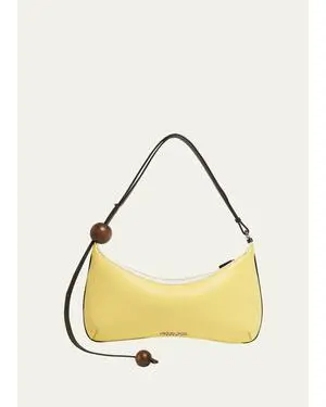 Jacquemus Le Grand Bisou Perle Leather Shoulder Bag Yellow
