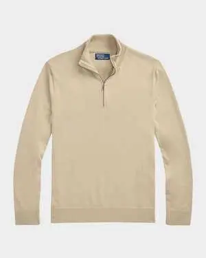 Ralph Lauren Cotton Quarter-Zip Sweater - Cream