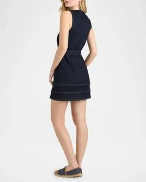 Cinq À Sept Mindie Sleeveless Denim Mini Dress - Indigo