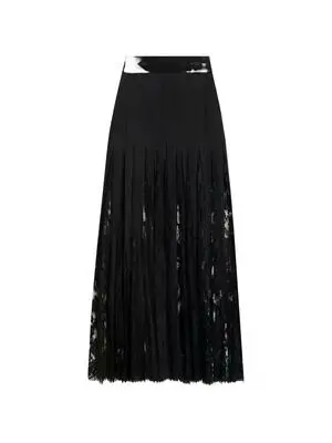 Dolce & Gabbana Silk Chiffon Voile Calf-length Skirt - Black