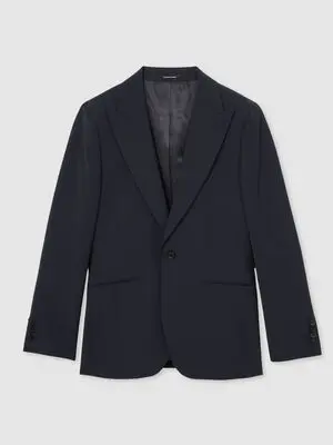 REISS Sb Dream Sb Regular-fit Single-breasted Wool-blend Suit Blazer - Bright Blue