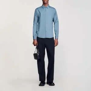 Sandro Plain Shirt Thunderstorm Blue