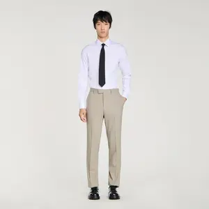 Sandro Classic Wool Suit Trousers - Aluminum