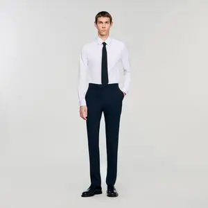 Sandro Classic Wool Suit Trousers - Navy Blue