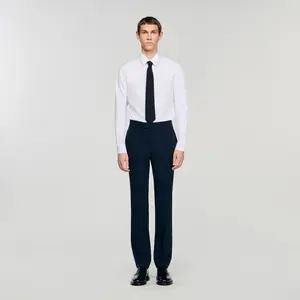 Sandro Classic Wool Suit Trousers - Navy Blue