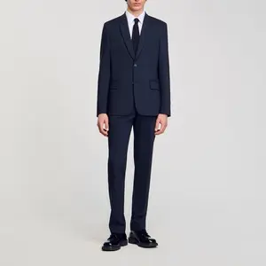Sandro Wool Suit Jacket - Midnight Blue