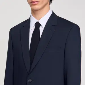 Sandro Wool Suit Jacket - Midnight Blue