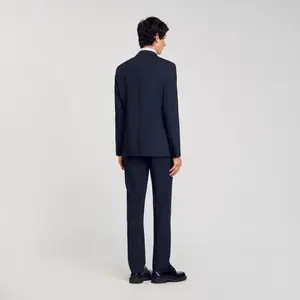 Sandro Wool Suit Jacket - Midnight Blue