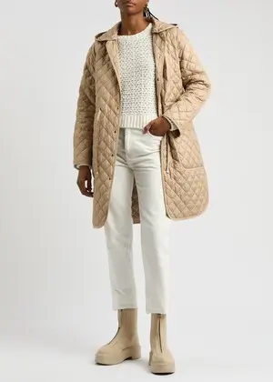 Moncler Logo Bouclé Knit Jumper - Natural