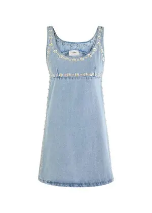 Coperni Studded Denim Mini Dress