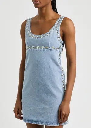 Coperni Studded Denim Mini Dress