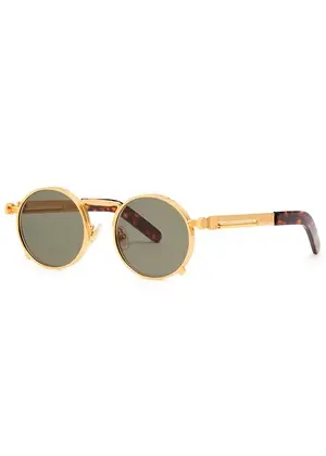 JEAN PAUL GAULTIER Jean Paul Gaultier Round-Frame Sunglasses Gold