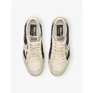 GOLDEN GOOSE Ball Star Glitter-embellished Low-top Trainers - White/comb