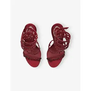 Rene Caovilla Chandelier 105 Crystal-embellished Heeled Courts - Wine