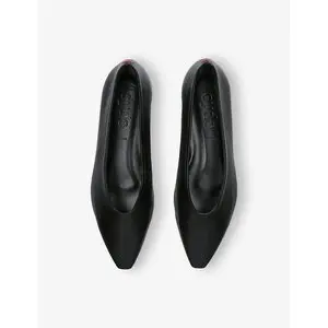 AeydĒ Square-toe Leather Ballet Flats - Black