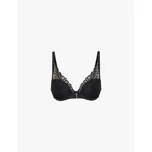 Chantelle Legend Underwire Plunge Stretch-wovent-shirt Bra - Black
