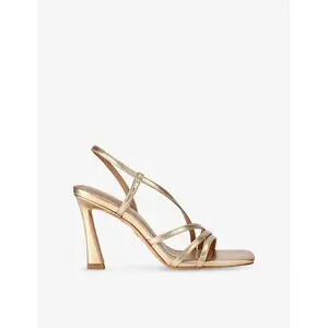 Kurt Geiger Sweetie 95 Strappy Metallic Faux-leather Sandals - Gold