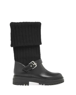 Women's Buckled Calf-Height Boots
