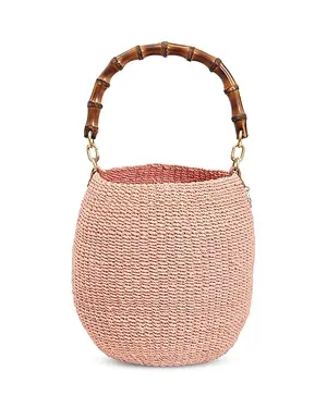 Clare V. Pot De Miel Bag With Bamboo Handle - Blush