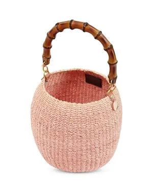 Clare V. Pot De Miel Bag With Bamboo Handle - Blush
