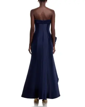 Aqua Draped Gown - Navy