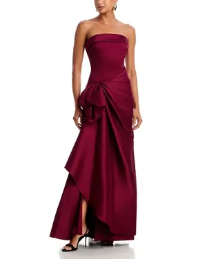 Aqua Draped Gown - Wine