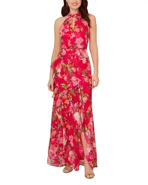 Adrianna Papell Floral Mermaid Dress - Pink Multi