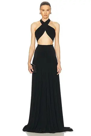 Norma Kamali Convertible Halterneck Gown - Black