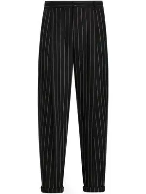 Dolce & Gabbana Striped Tailored Trousers - Black
