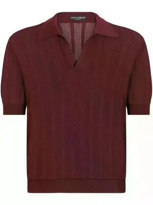 Dolce & Gabbana Knitted Polo Shirt - Red