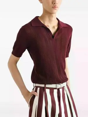 Dolce & Gabbana Knitted Polo Shirt - Red