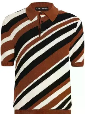 Dolce & Gabbana Knitted Polo Shirt - Brown