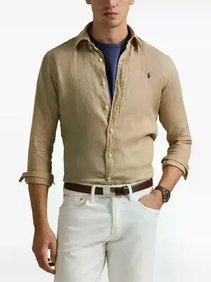 Polo Ralph Lauren Embroidered-logo Button-down Shirt - Neutrals