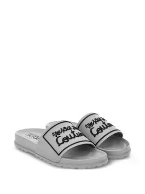 Versace Ridged-sole Slides - White