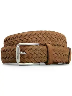 TOD'S Interwoven Suede Belt - Brown