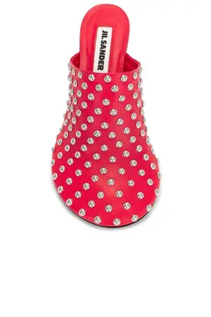 JIL SANDER Studded Mule Heel - Red