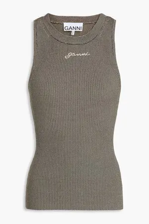 GANNI Ribbed-knit Tank