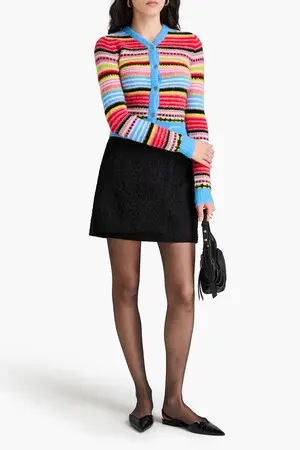 GANNI Wrap-effect Jacquard Mini Skirt