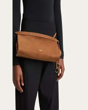Alaïa Le Click Medium Suede Shoulder Bag - Anthracite