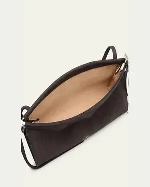 Alaïa Le Click Medium Suede Shoulder Bag - Anthracite